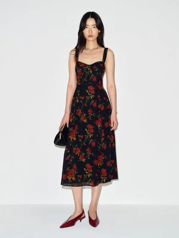 REFORMATION Lela Lace Dress - Black