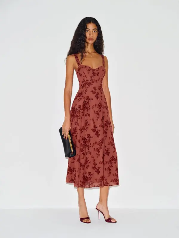 REFORMATION Lela Lace Dress - Pink