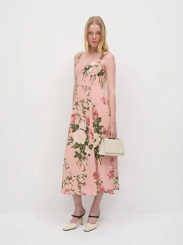 REFORMATION Lela Lace Dress - Pink