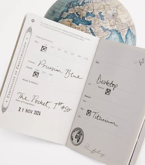 BELLERBY & CO GLOBEMAKERS Titanium Prussian Blue Pocket Globe