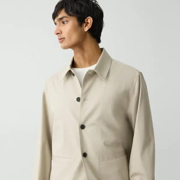 Theory Chore Coat In Stretch Cotton - Earl Grey