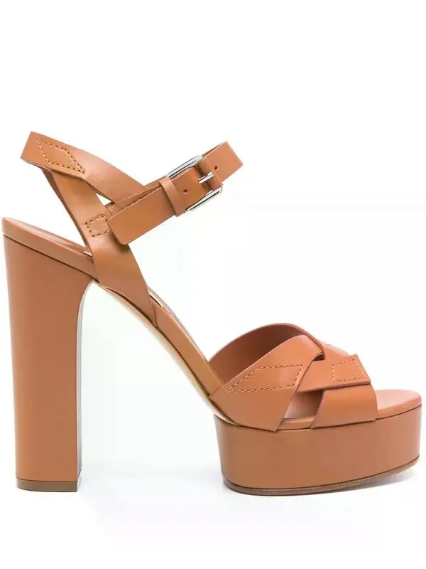 Casadei 130mm Leather Platform Sandals