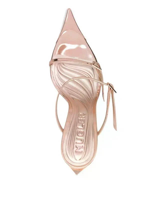 MUGLER 95mm Fang Sandals - Pink