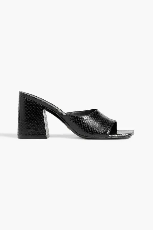 STUART WEITZMAN Tia 85 Lizard-effect Leather Sandals