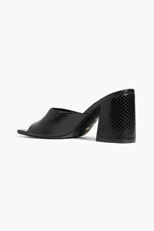 STUART WEITZMAN Tia 85 Lizard-effect Leather Sandals