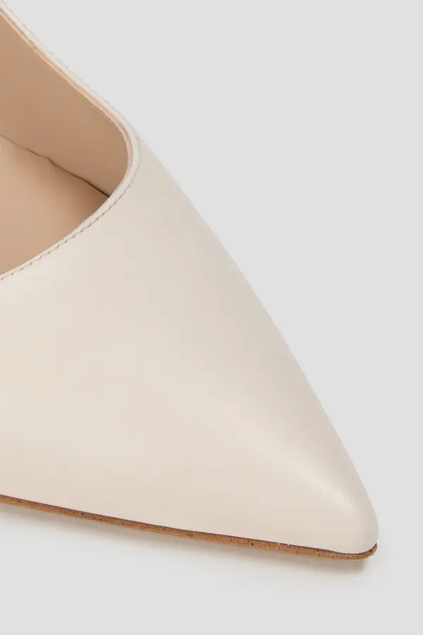 STUART WEITZMAN Leigh 75 Leather Pumps - Ecru
