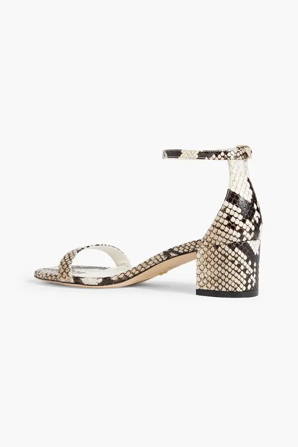 STUART WEITZMAN Simple Curve Snake-effect Leather Sandals