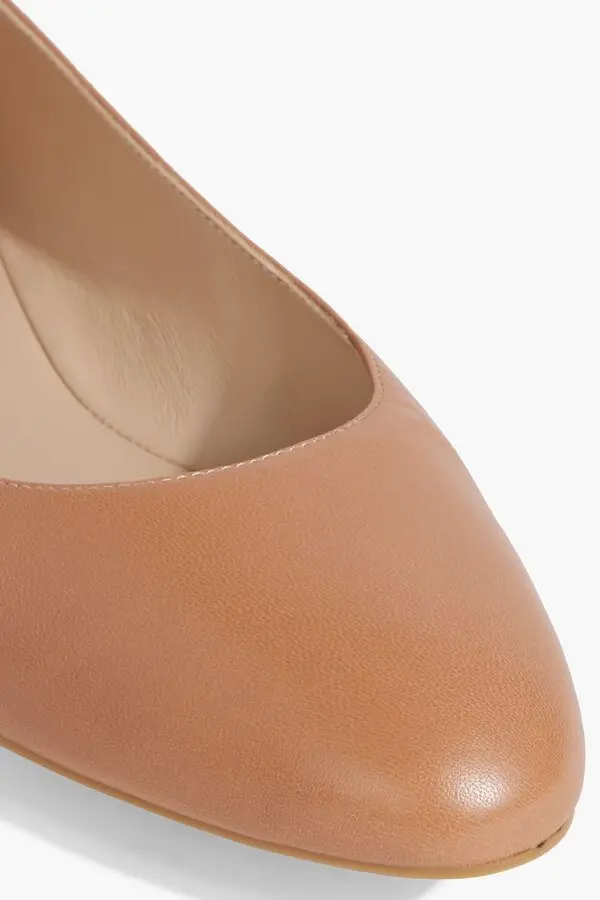 STUART WEITZMAN Bow-detailed Leather Ballet Flats