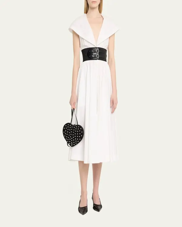 Alaïa Le Coeur Studded Goatskin Crossbody Bag - Noir