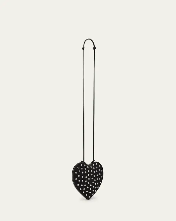 Alaïa Le Coeur Studded Goatskin Crossbody Bag - Noir