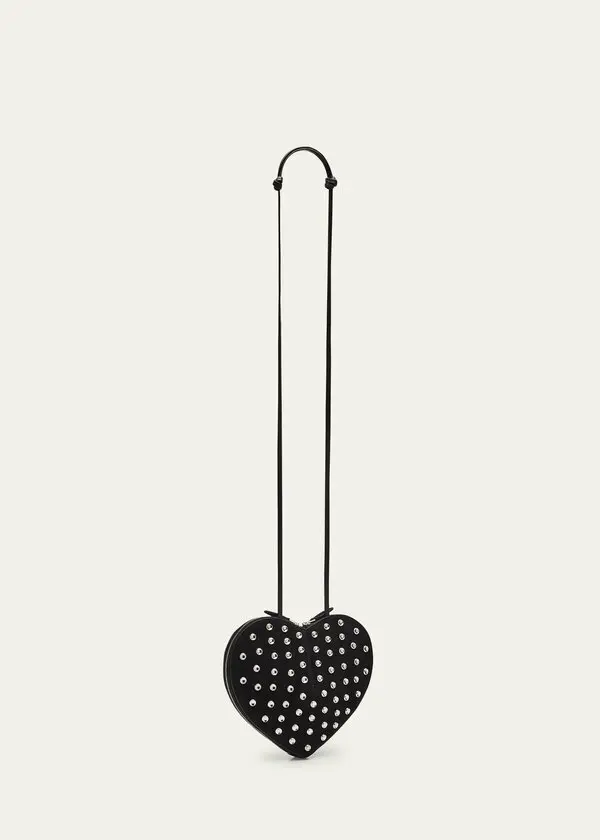 Alaïa Le Coeur Studded Goatskin Crossbody Bag - Noir