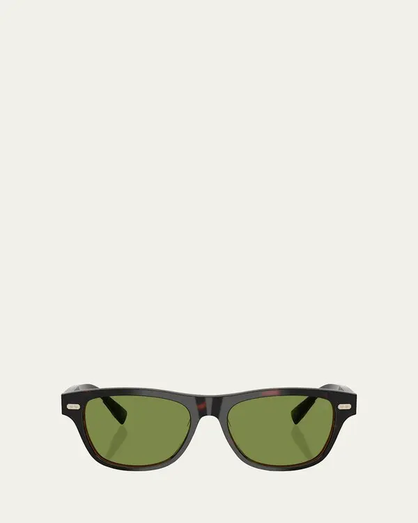 Brunello Cucinelli Rectangle Acetate Sunglasses - Green