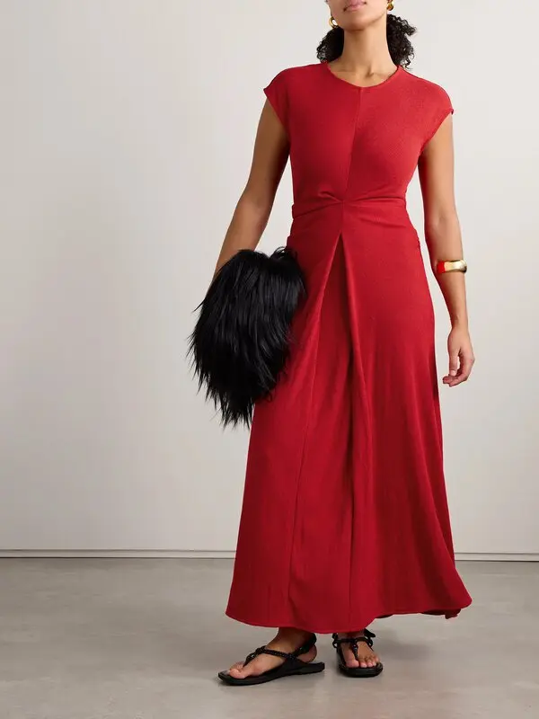 Proenza Schouler White Label Gathered Ribbed-knit Maxi Dress