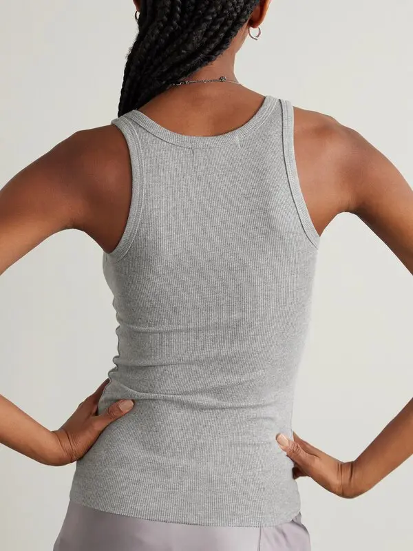 Eterne Ribbed Stretch-jersey Tank - Gray