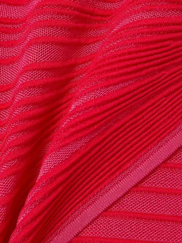 Balmain Wrap-effect Ribbed-knit Mini Dress
