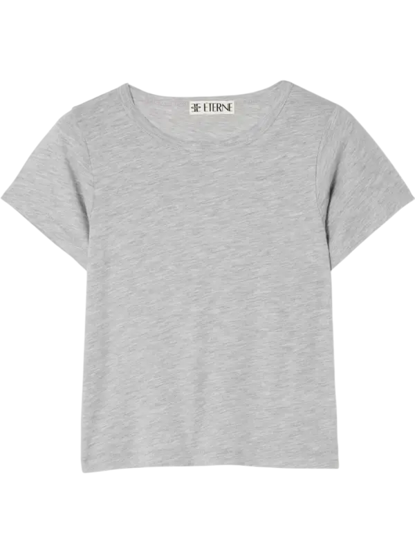 Eterne Baby Tee Cropped Cotton And Modal-blend Jersey T-shirt - Gray