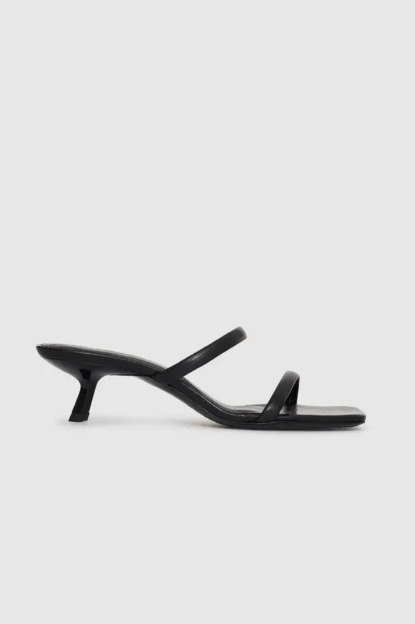 ANINE BING Hilda Leather Mule Sandals - Black