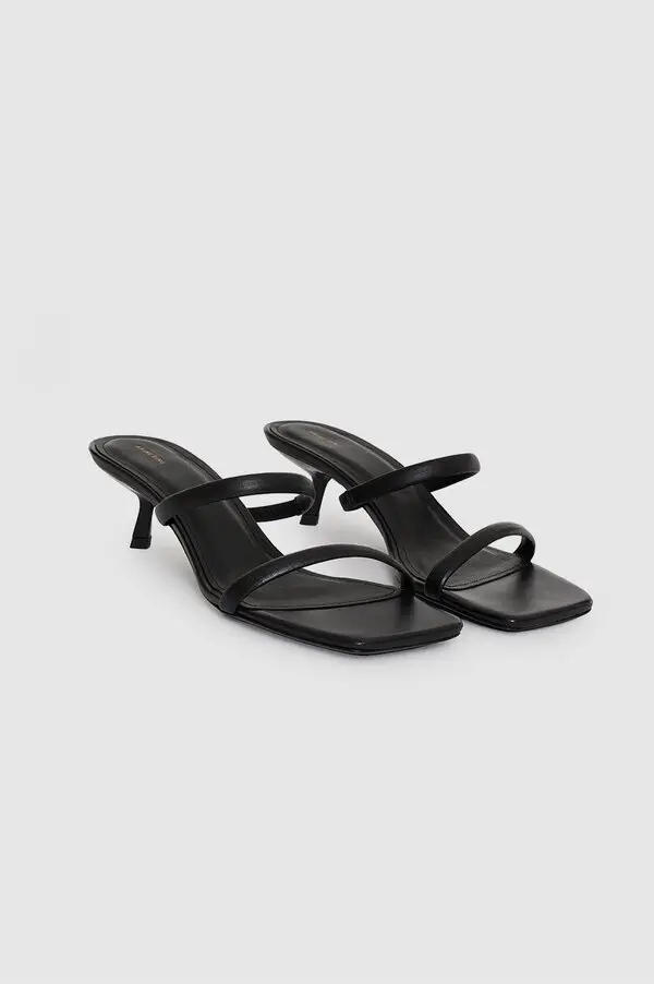 ANINE BING Hilda Leather Mule Sandals - Black