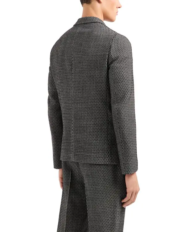 Emporio Armani Regular Fit Knit Pattern Single Breasted Blazer