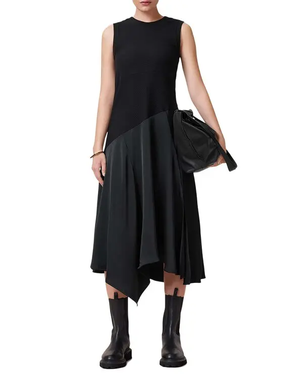 ALLSAINTS Pia Satin Midi Dress