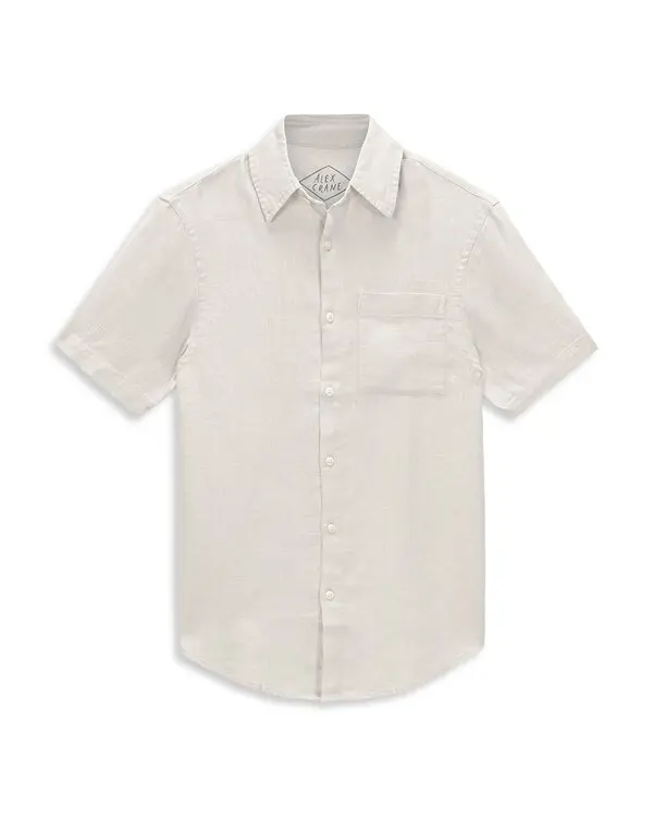 ALEX CRANE Ola Linen Knit Regular Fit Button Down Shirt - Bone