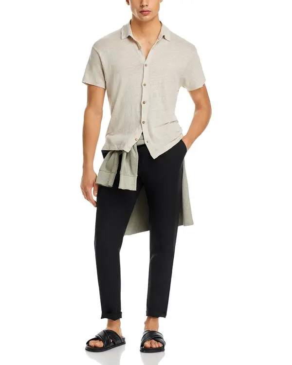 ALEX CRANE Ola Linen Knit Regular Fit Button Down Shirt