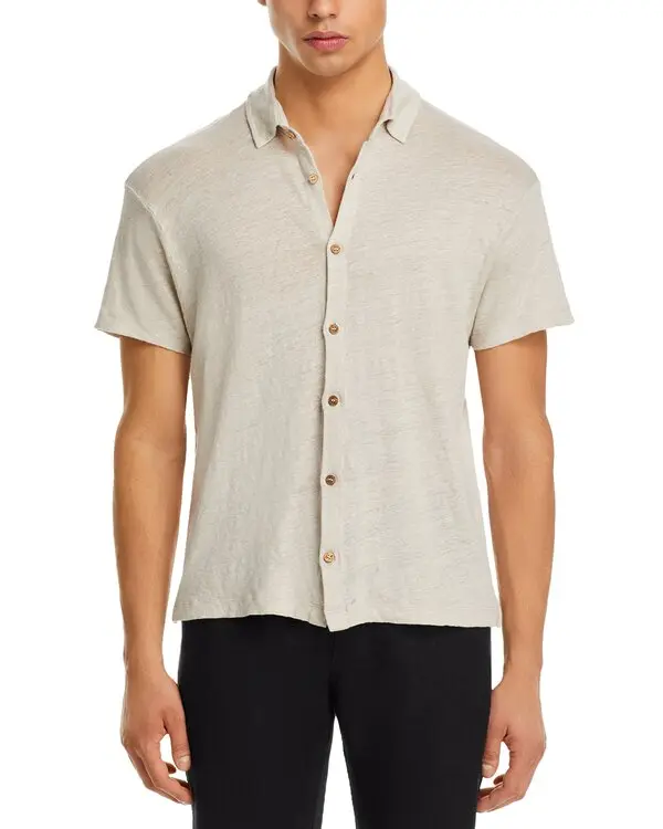ALEX CRANE Ola Linen Knit Regular Fit Button Down Shirt