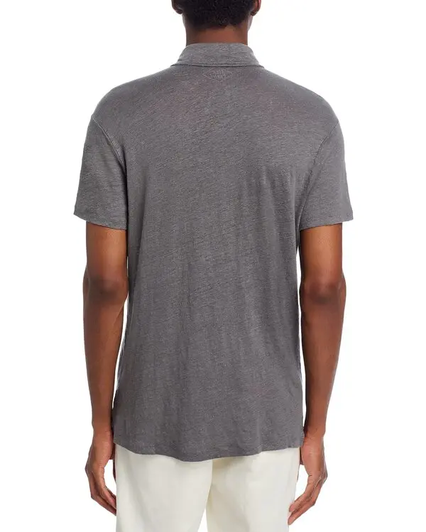 ALEX CRANE Ola Linen Knit Regular Fit Button Down Shirt - Slate