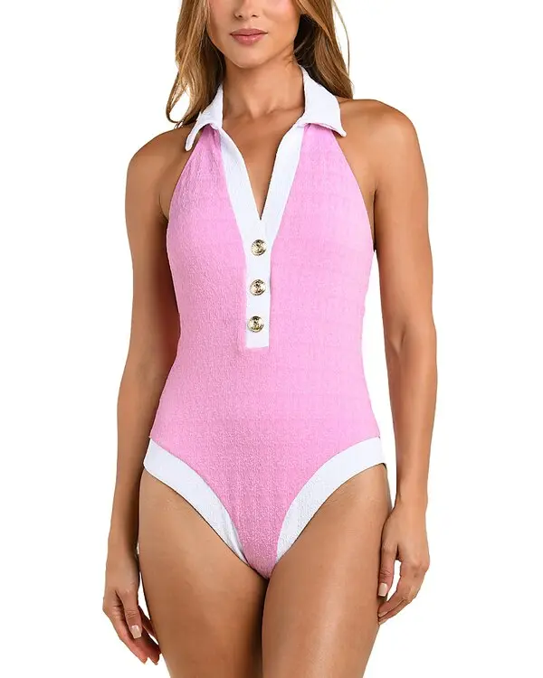 L'Agence Natalya Collared One Piece - Blush