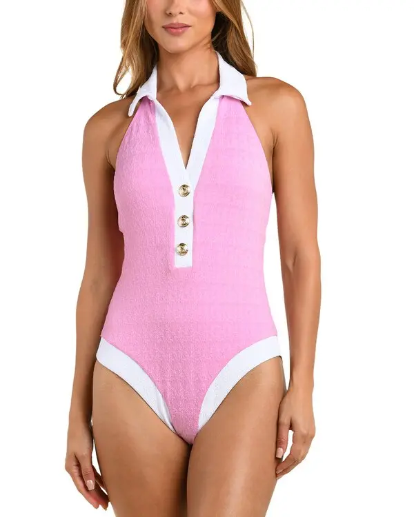 L'Agence Natalya Collared One Piece - Blush