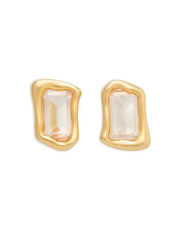 Kate Spade New York Molten Glass Stud Earrings - Clear/gold