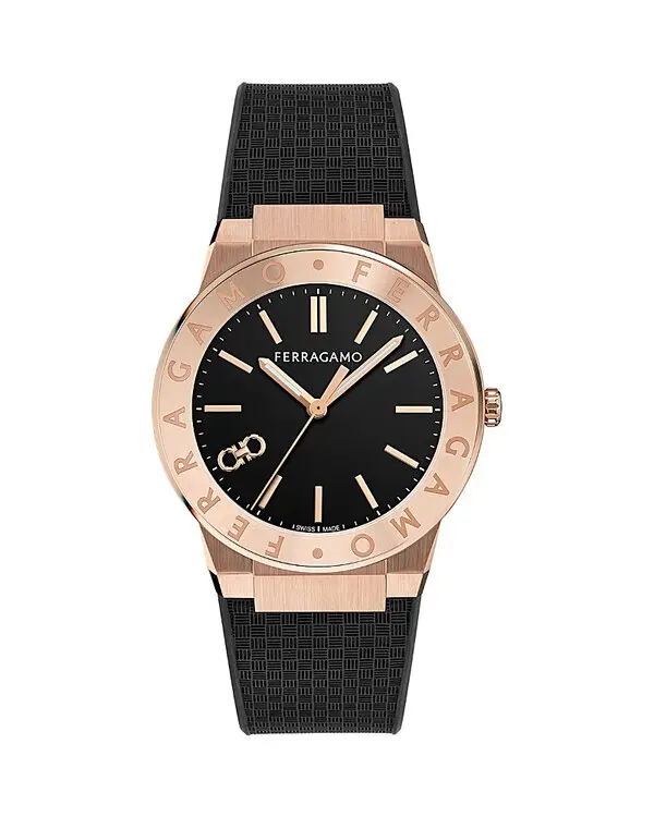 FERRAGAMO Sapphire Logo 41mm Watch - Black/black