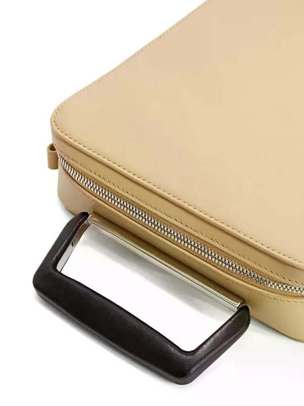 JIL SANDER ゴールドレザー クラッチバッグ Jil Sander Attache Clutch - Neutrals | Editorialist