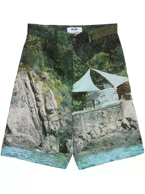 MSGM La Vedetta-print Shorts