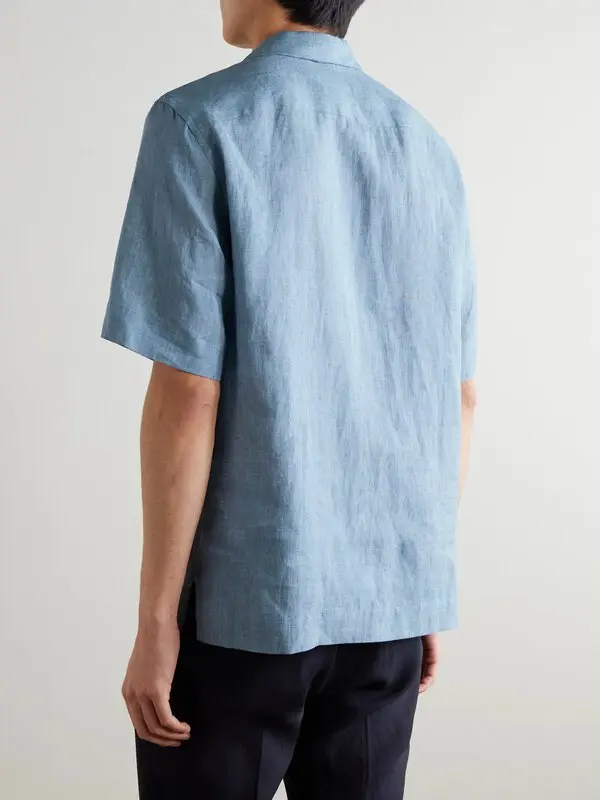 Paul Smith Convertible-collar Linen Shirt