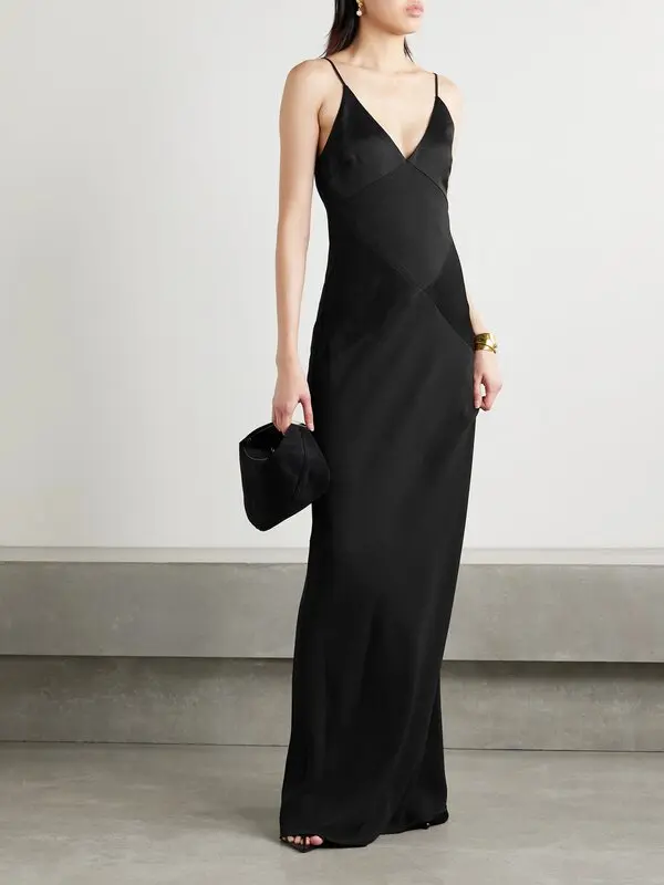 Veronica Beard Francis Crepe And Satin Maxi Dress