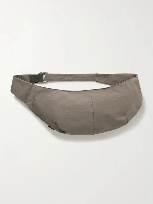MASTER-PIECE CO Sash Leather-trimmed Coated-nylon Sling Bag - Gray