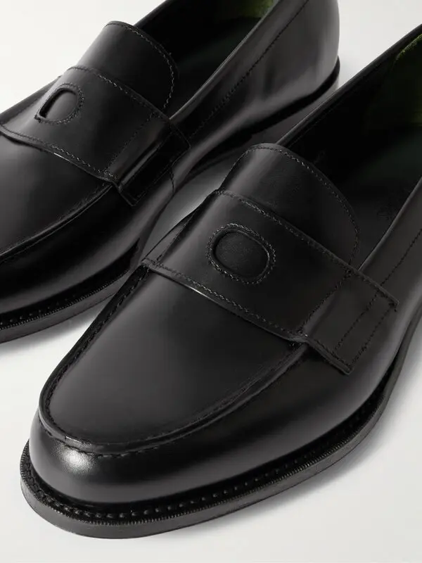 DRAKE'S Charles Leather Penny Loafers - Black