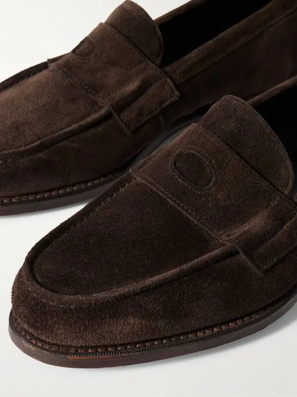 DRAKE'S Charles Suede Penny Loafers