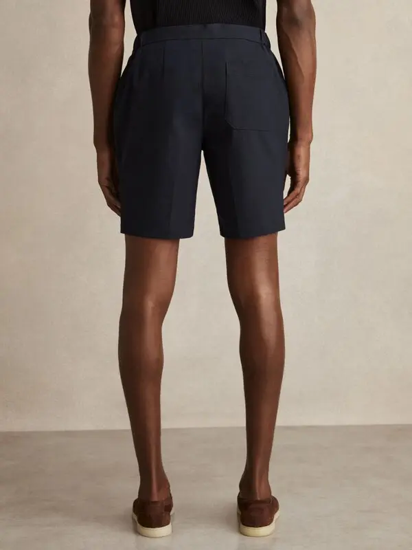REISS Deck Drawstring Chino Shorts - Navy