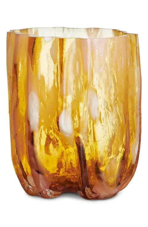 KOSTA BODA Crackle Tall Vase - Orange