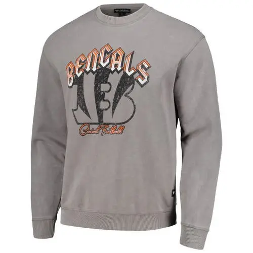THE WILD COLLECTIVE Cincinnati Bengals Distressed Pullover Sweatshirt