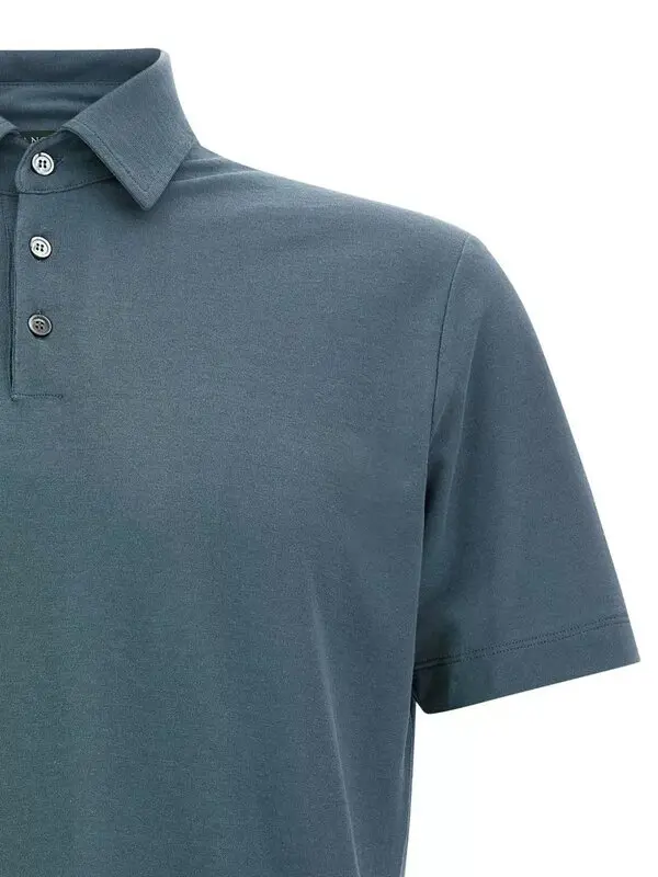 ZANONE Cotton Polo Shirt - Blue