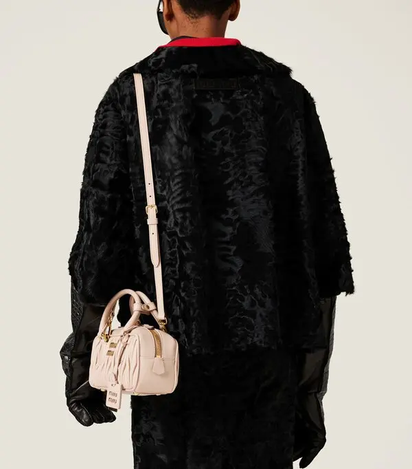 Miu Miu Matelassé Leather Arcadie Top-handle Bag - Brown