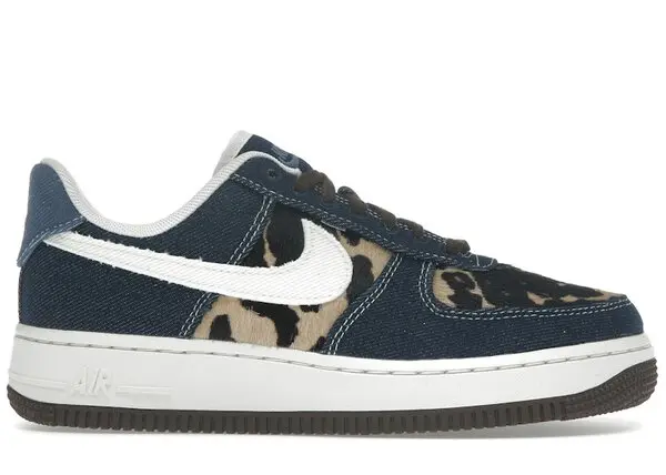Nike Air Force 1 Low Cheetah Blue Denim Sneakers