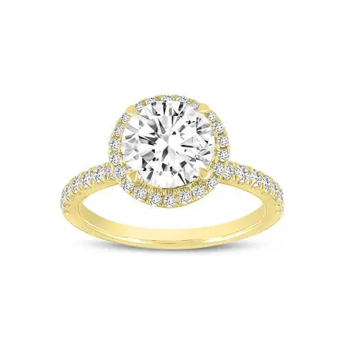LUVMYJEWELRY 2.45ct Round Lab Grown Diamond Ring - 14k Yellow Gold