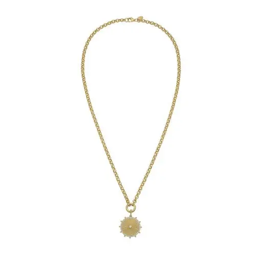 LIONHEART 14k Cassandane Small Sun Medallion Rolo Necklace - Gold