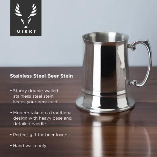 VISKI Beer Stein In Stainless Steel
