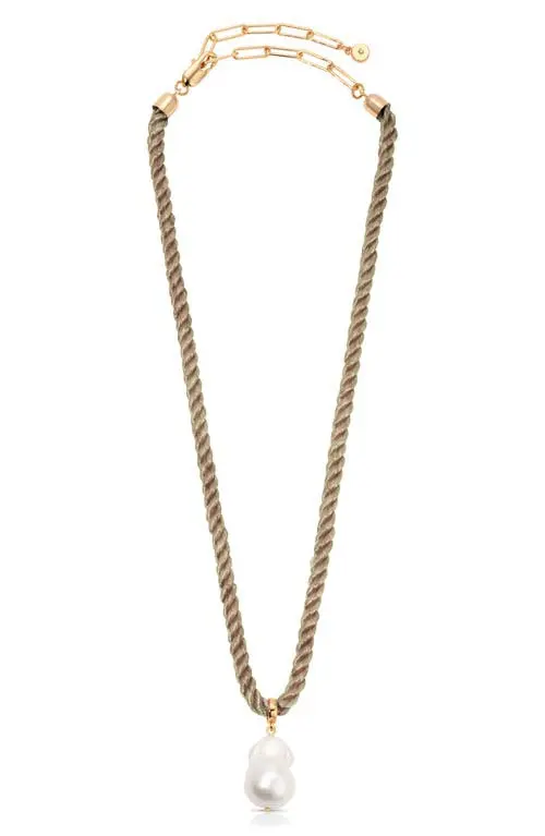 Ettika Rope Cord Freshwater Pearl Pendant Necklace - Beige