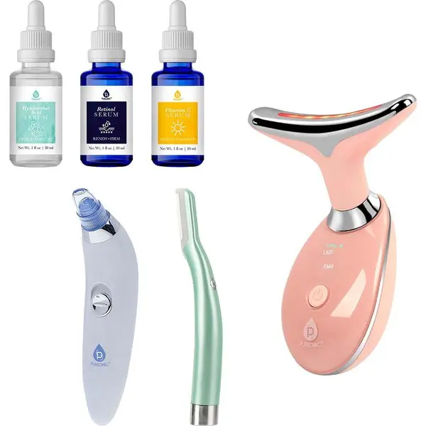 PURSONIC Ultimate Glow Skincare Bundle Led Therapy, Pore Vacuum - Multicolor